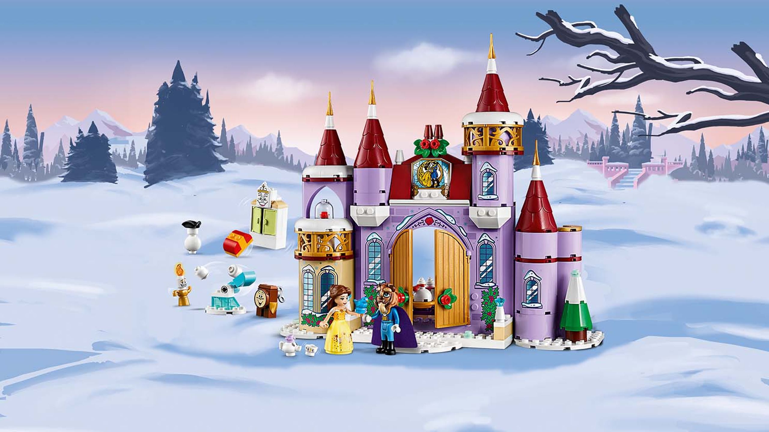 Belle's Castle Winter Celebration - Videos - LEGO.com for kids