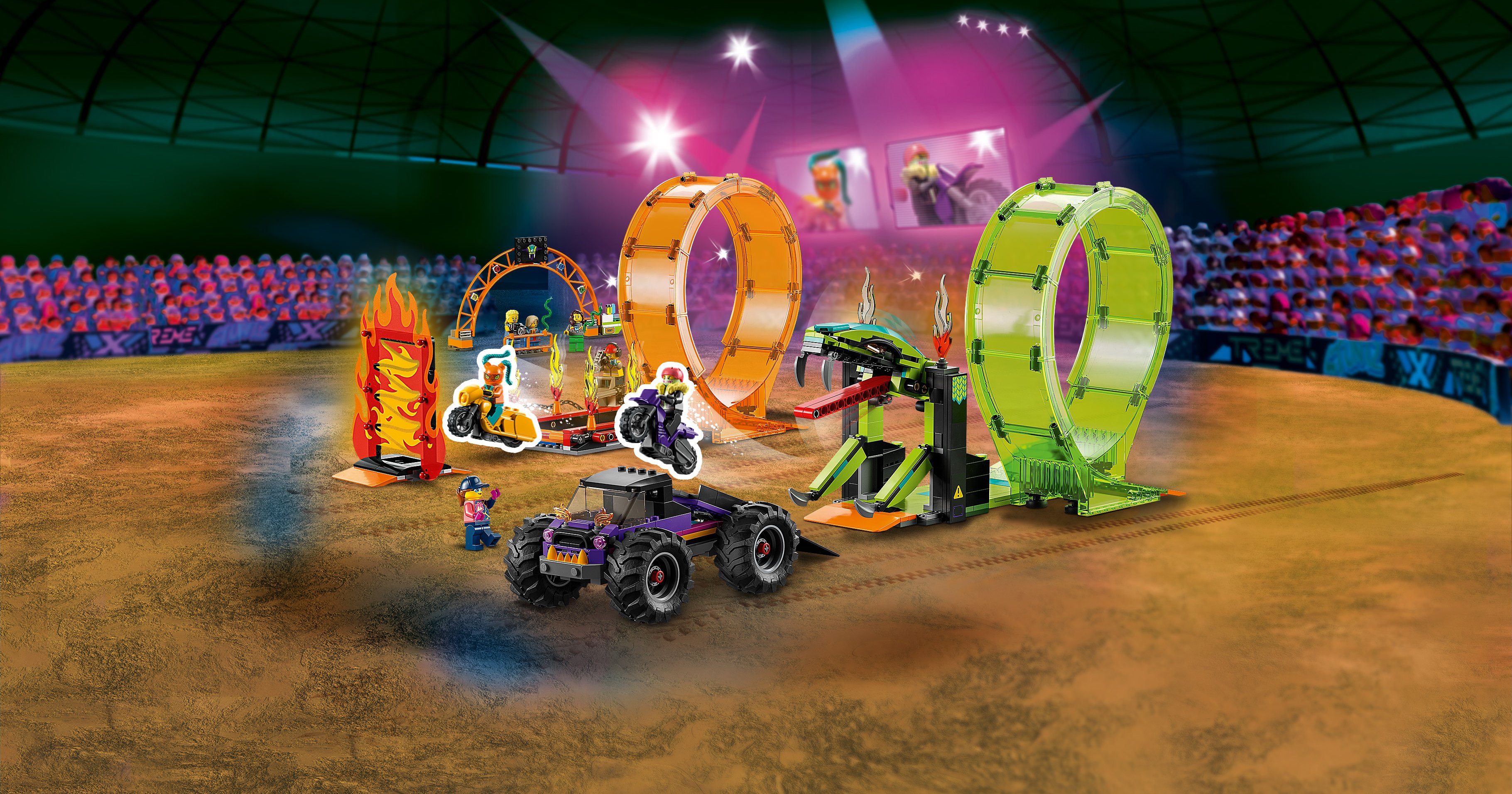 Double Loop Stunt Arena - Videos - LEGO.com for kids
