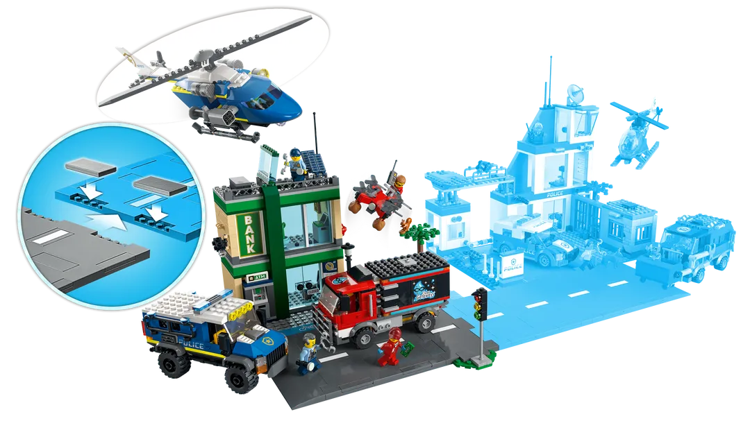 Police Chase at the Bank - Videos - LEGO.com for kids
