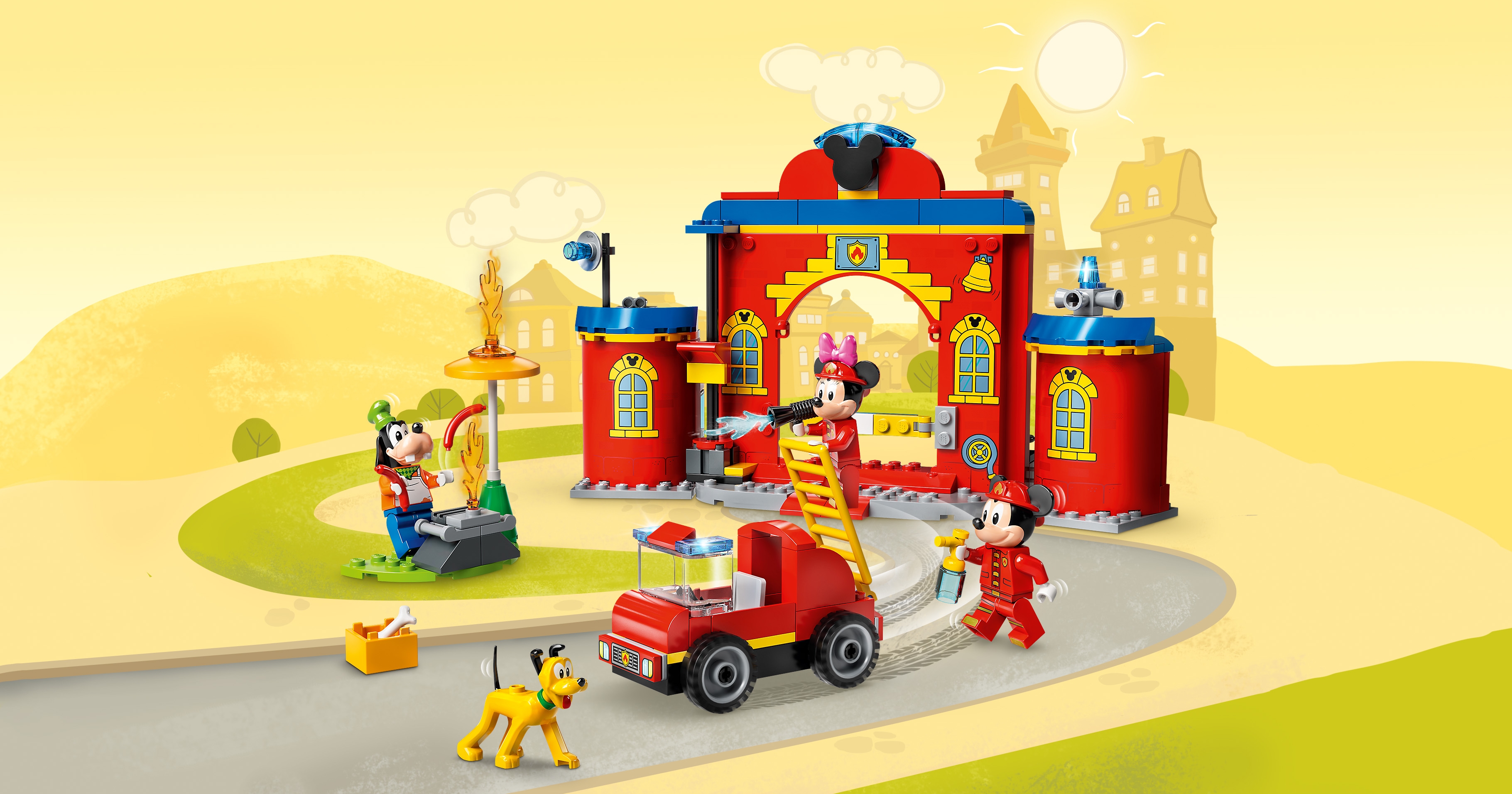 Mickys Feuerwehrstation und Feuerwehrauto - Videos - LEGO.com für Kinder