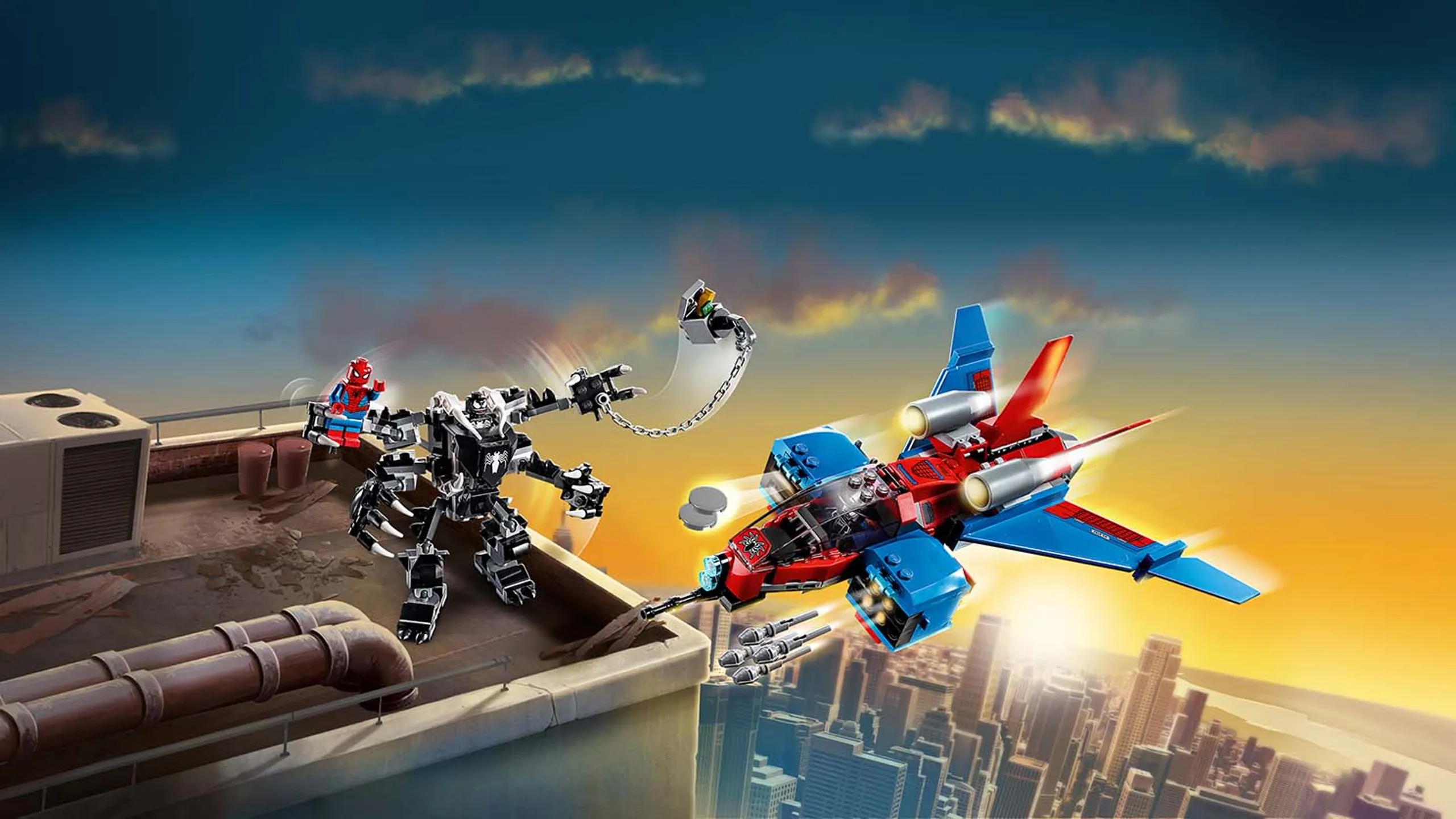 Spiderjet vs. Venom Mech - Videos - LEGO.com for kids