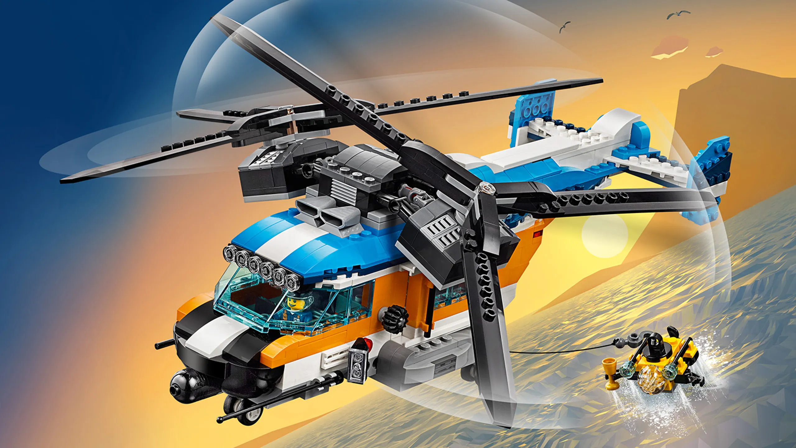 Twin-Rotor Helicopter - Videos - LEGO.com for kids