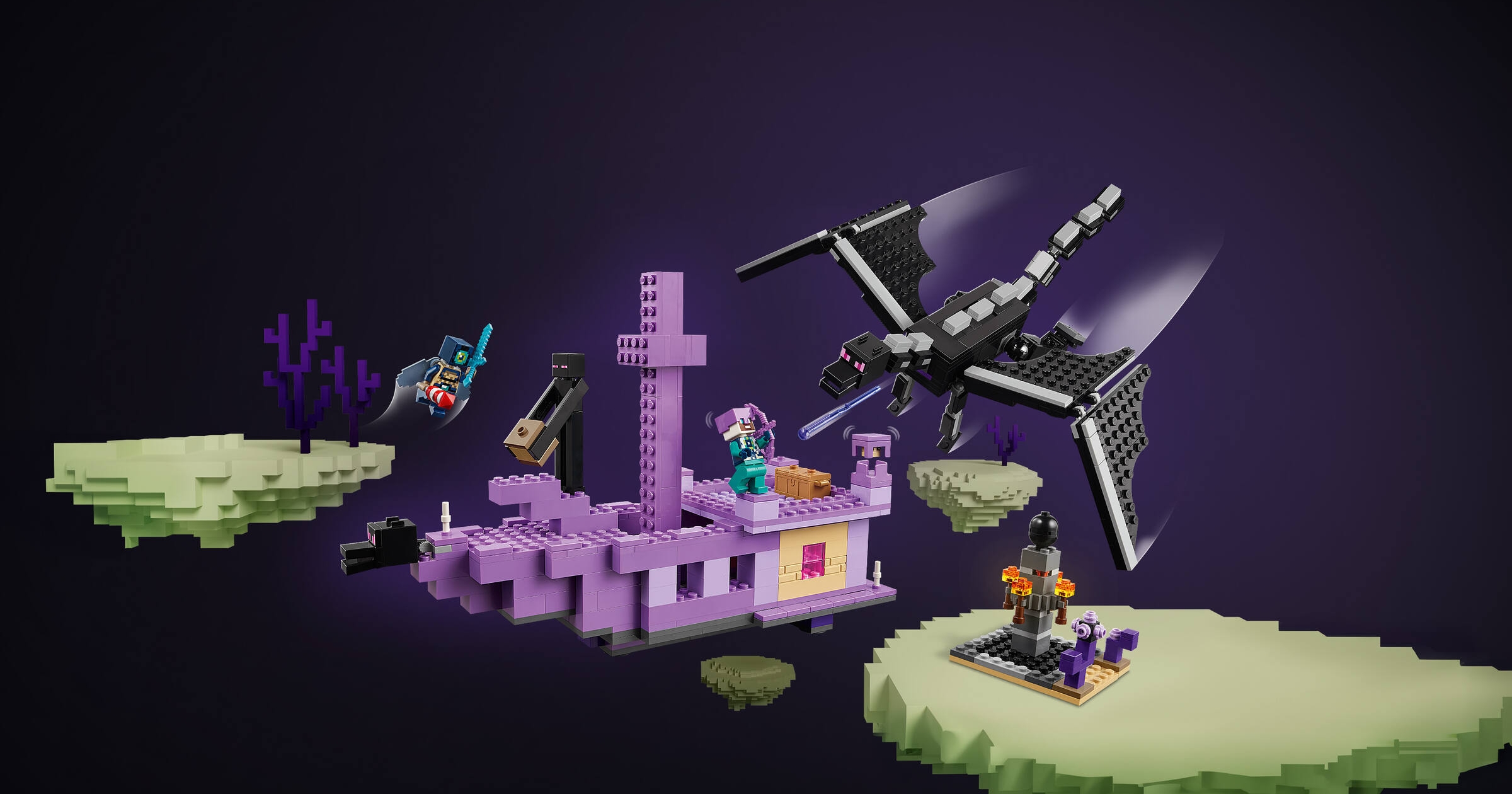 The Ender Dragon and End Ship - Videos - LEGO.com for kids