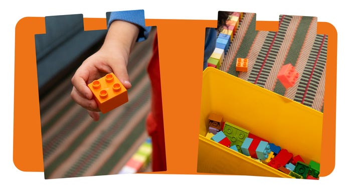 orange duplo bricks